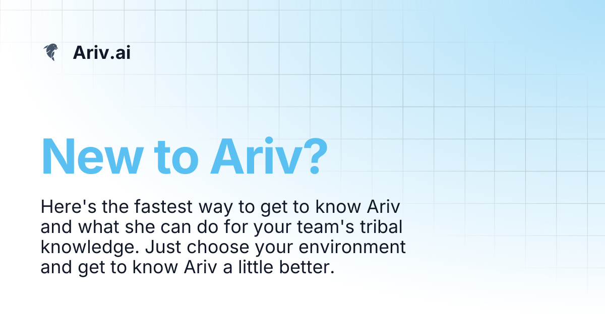 New to Ariv? | Ariv.ai